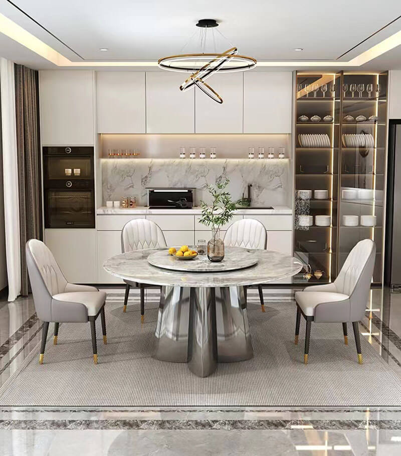 Raiden Sintered Stone Round Dining Table - yuuuj