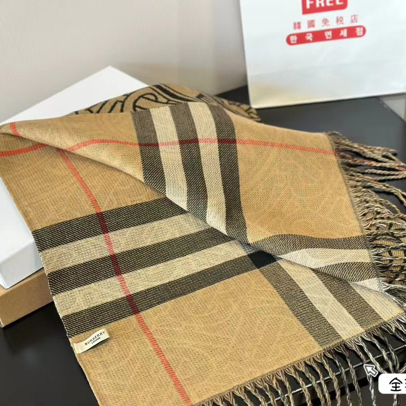 Replica Burberry Check Cashmere Scarf - fashionzone