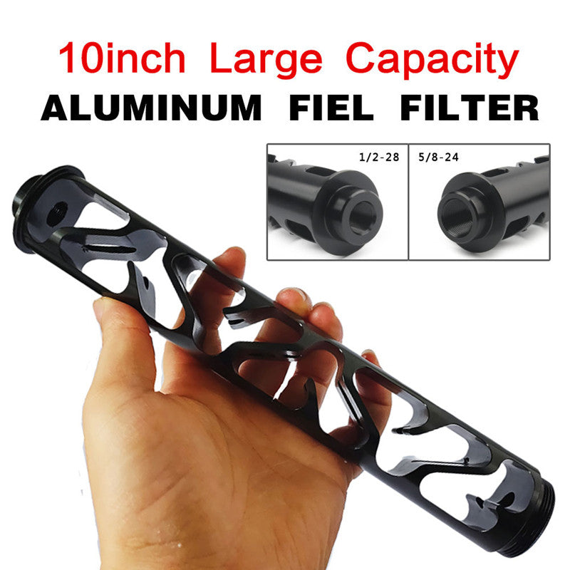 Single Core Aluminum Fuel Filter 6" 10" 12" Solvent Trap 1/2-28 5/8-24 ...