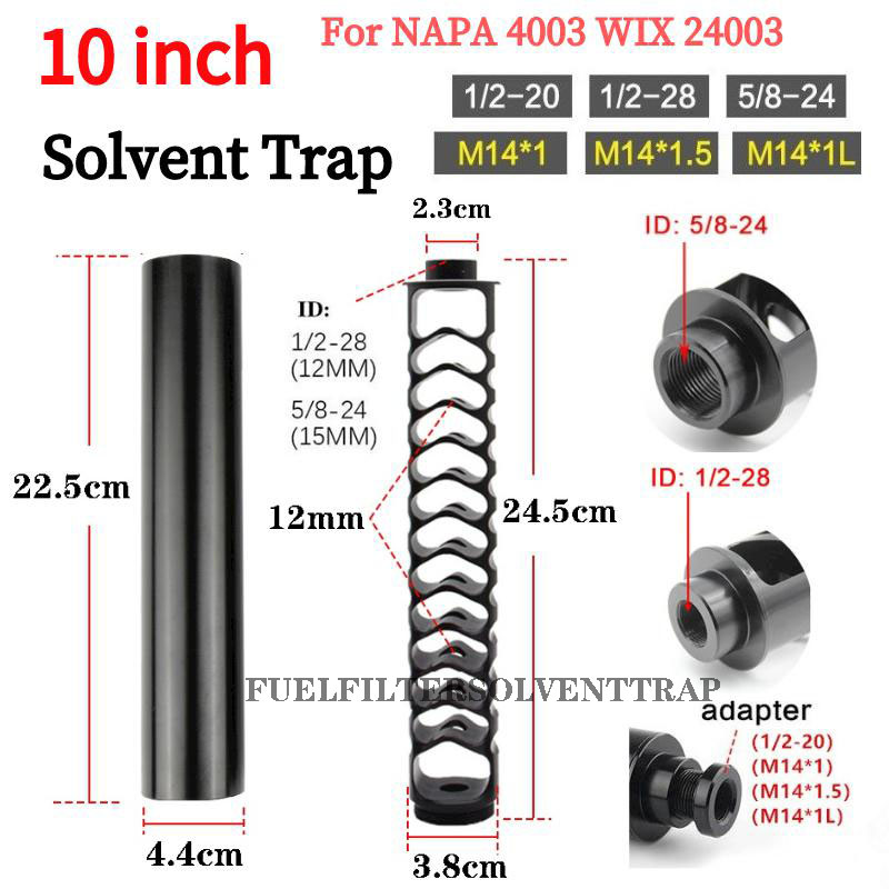 10 inch Car Oil Fuel Filter solvent trap 1/2-20 1/2-28 5/8-24 For napa ...