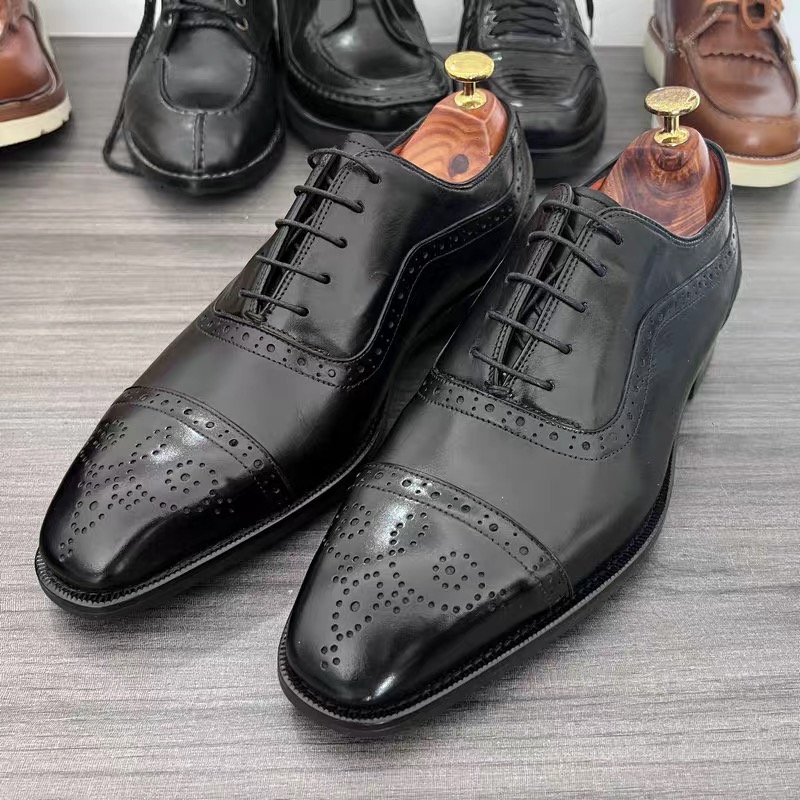 Handmade customized full leather shoes men's formal business shoes ...